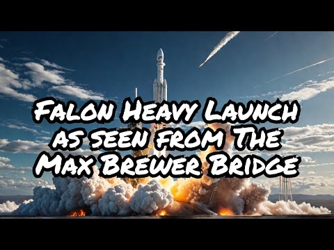 Falcon Heavy launch seen from Max Brewer Bridge