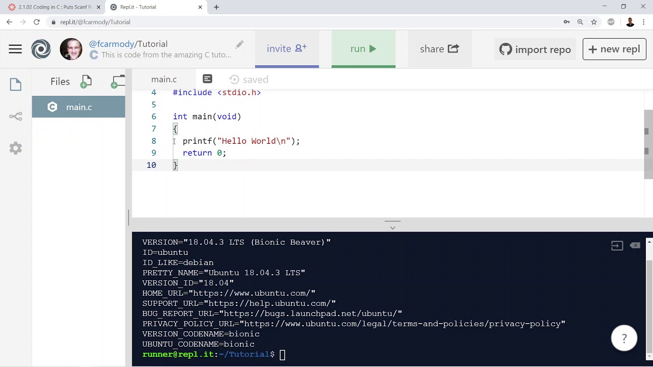 C Coding: 02: Compiling Hello World