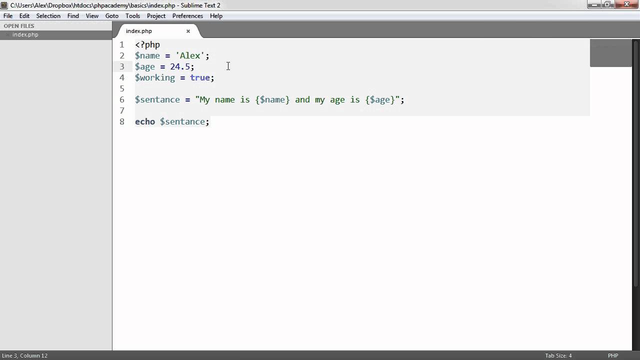 Learn PHP: Variables