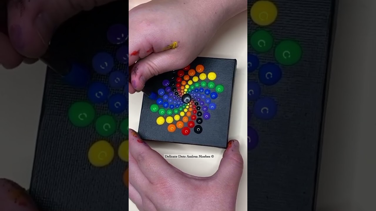 Beginner dot mandala Rainbow painting tutorial #art #painting #artist #tutorial #mandala #dotart