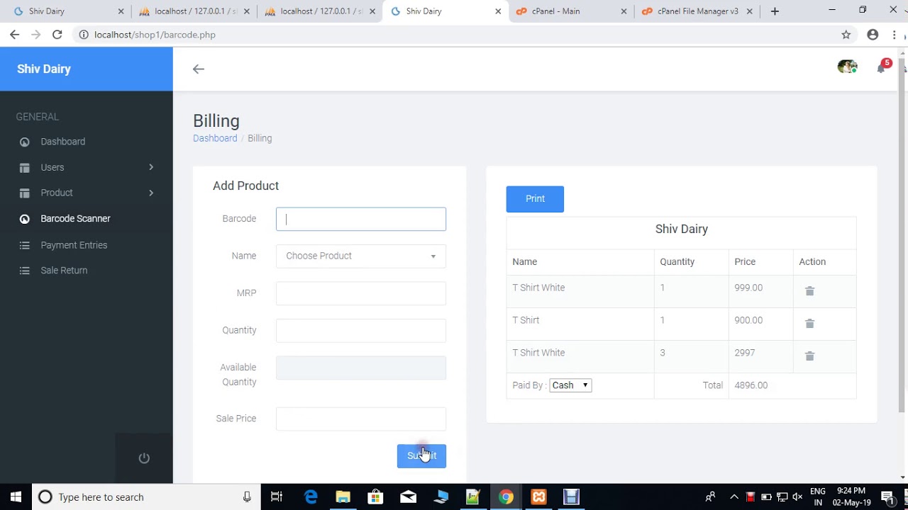 Barcode Scanner Using php mysql