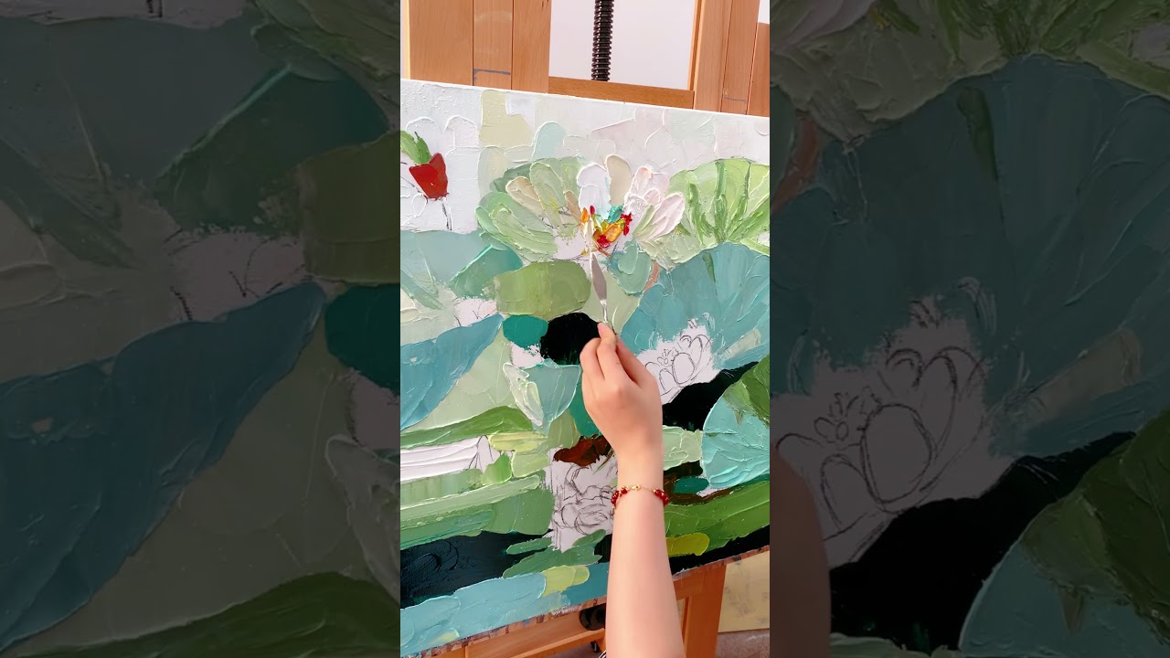 Iris Lee Gallery | Textured Lotus Oil Painting for Serene Modern Interiors