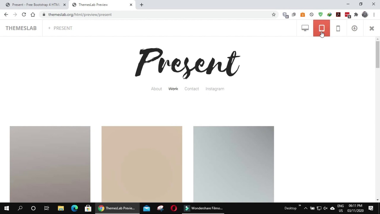 Present: Free Bootstrap 4 HTML5 Personal Portfolio Website Template