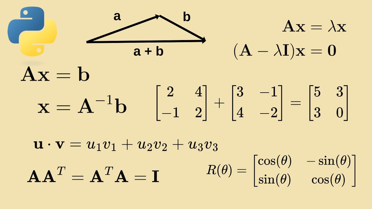 Essential linear algebra for computer programming (with Python code)