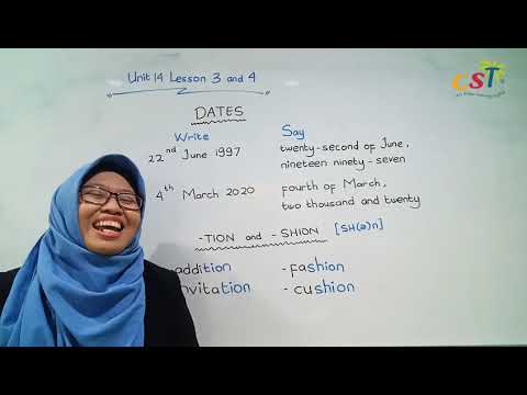 Movers 2 - Dates & -tion and -shion Words (19/3/2020)