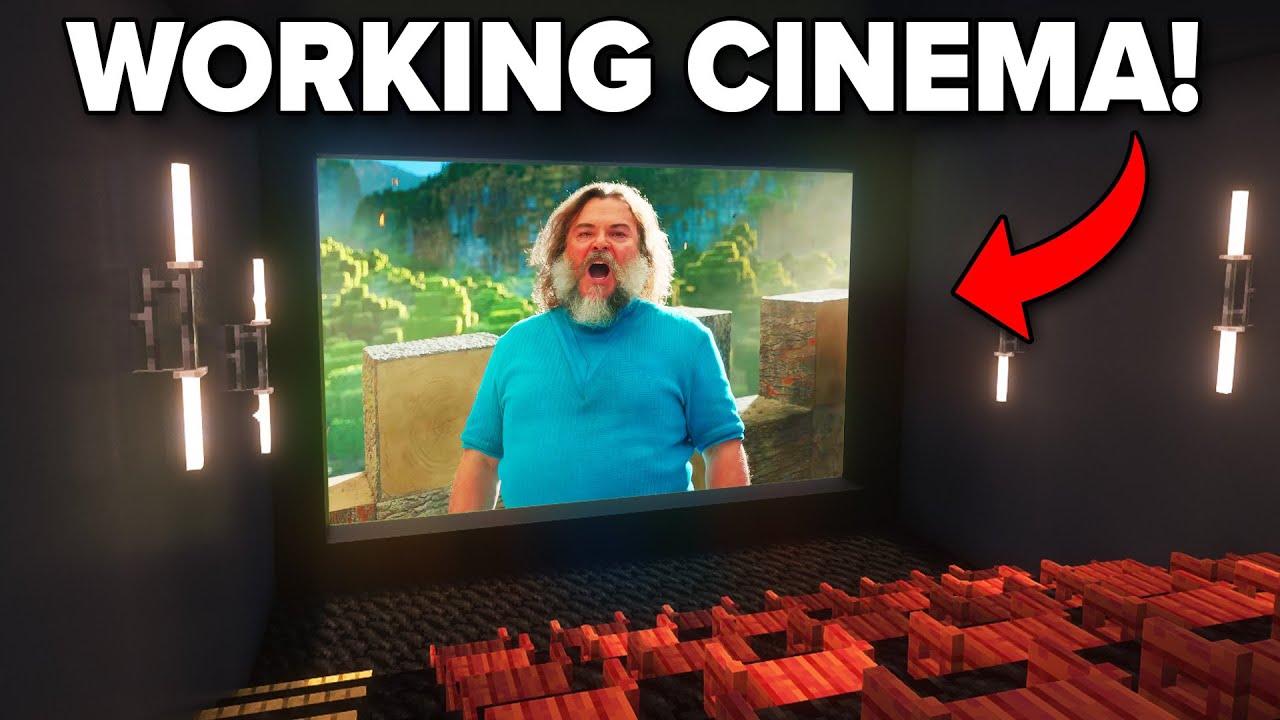 Minecraft: How to build a Working Cinema!📽️