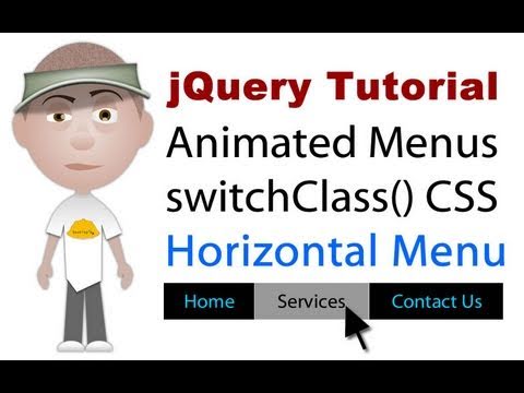 Learn jQuery Tutorial switchClass Animated Horizontal Menu mouseenter mouseleave - Mind Luster