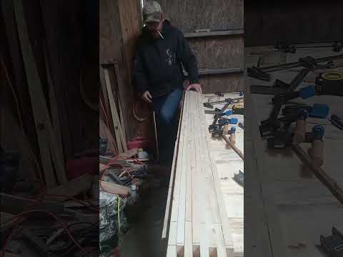 1st section workbench top glued