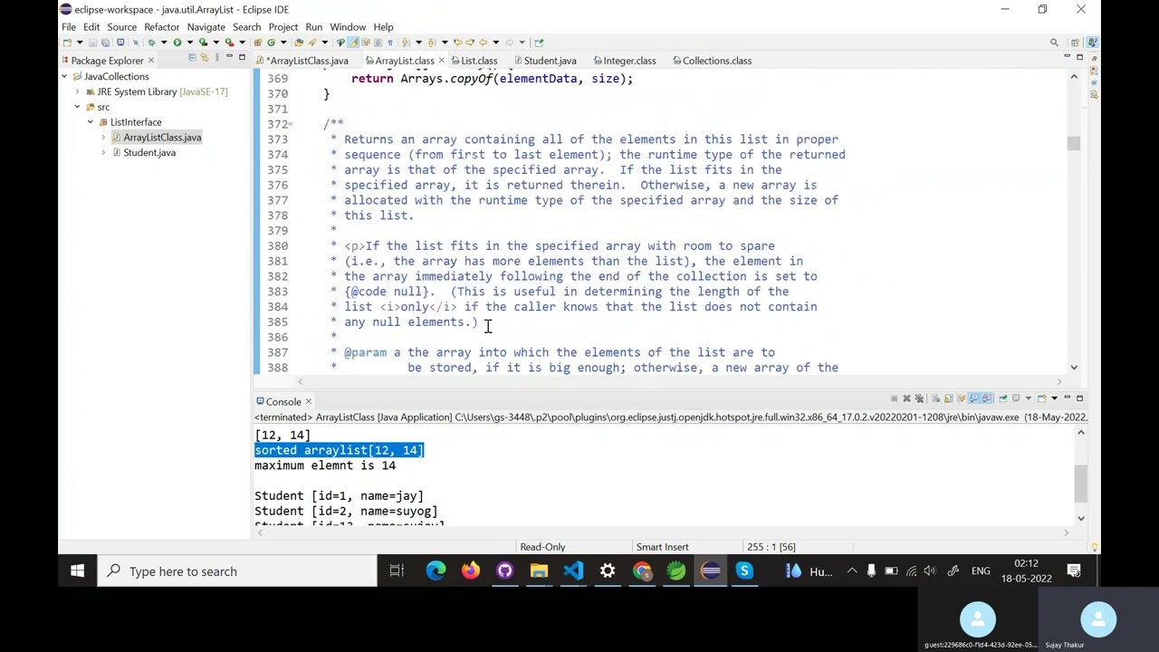 Collection in java - ArrayList(List) as per interview