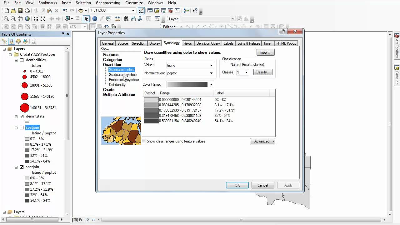 GIS Tutorial: Overlaying Shapefiles (using dot density)