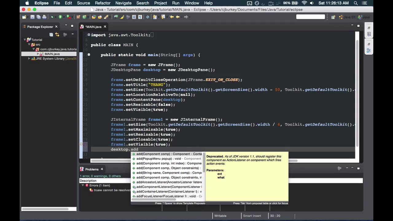 Java Programing Tutorials - Episode 14- Internal Frames!