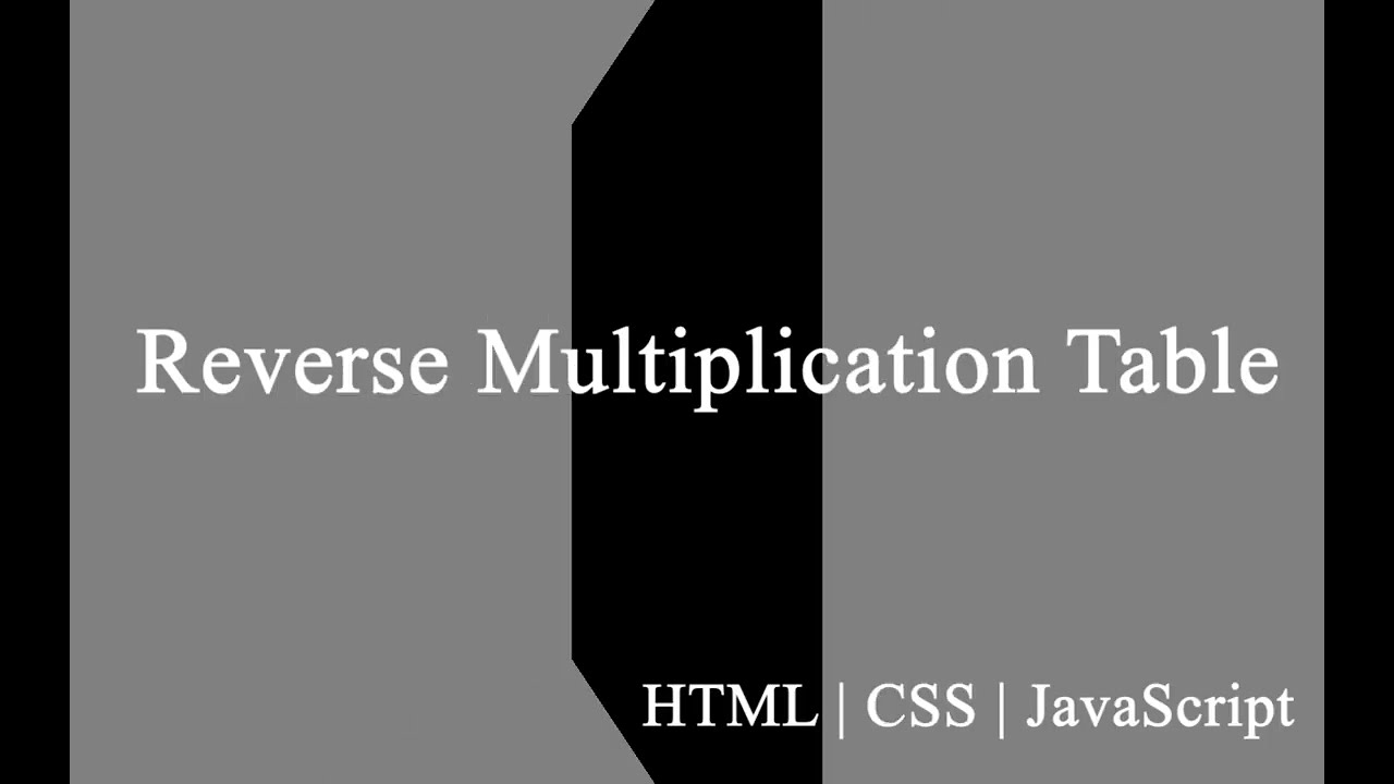 Reverse Multiplication with JavaScript | CSS | HTML | Web development project ideas for beginners.