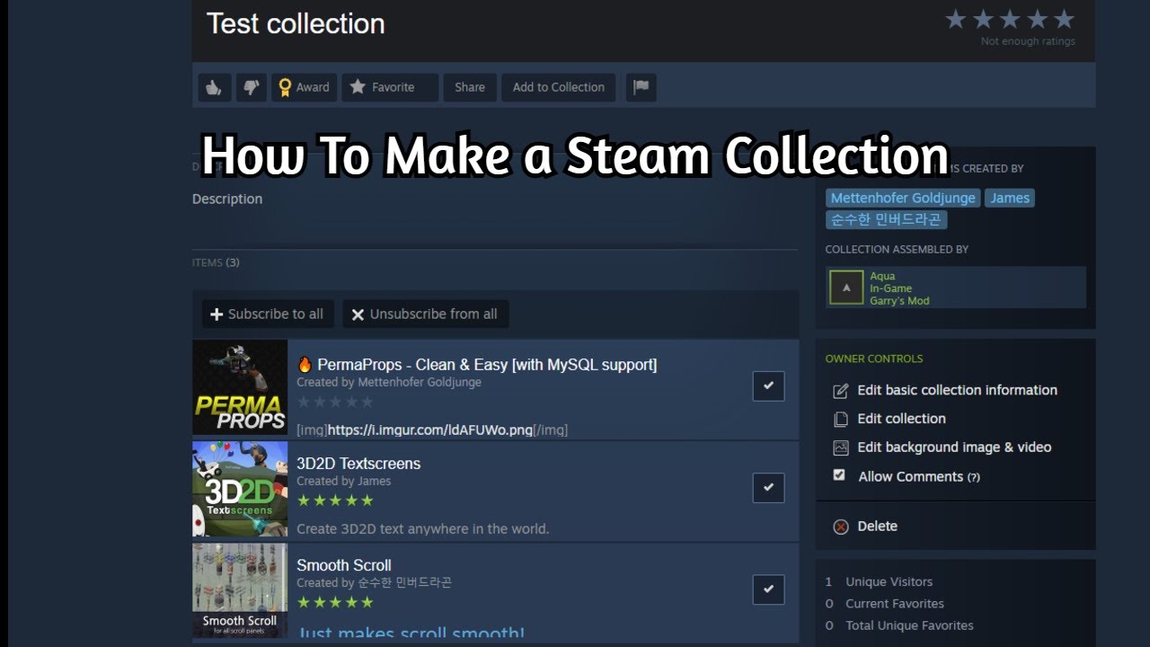 How to make a collection for your Gmod Server [EASY]