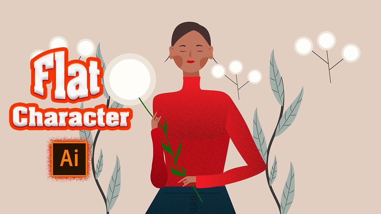 Flat character illustration Adobe Illustrator tutorial  | Zee Designs