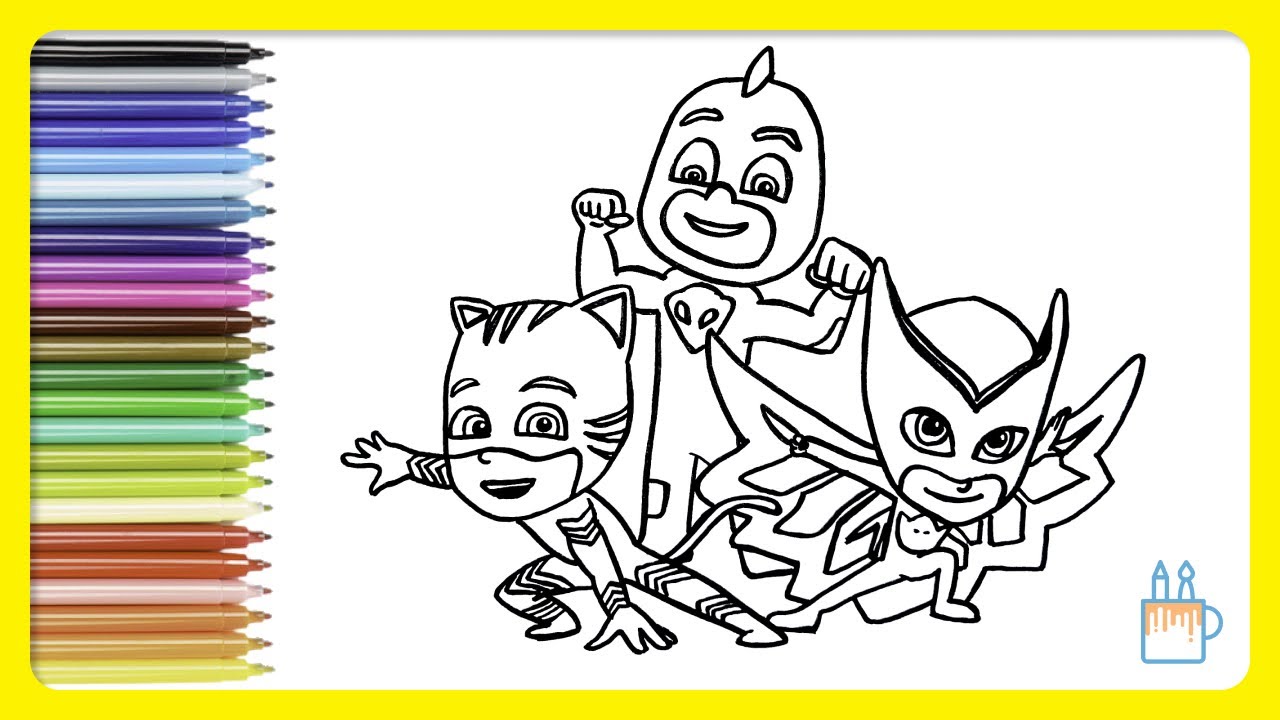Vamos desenhar e colorir os PJ Masks | Aprendendo as cores de maneira divertida