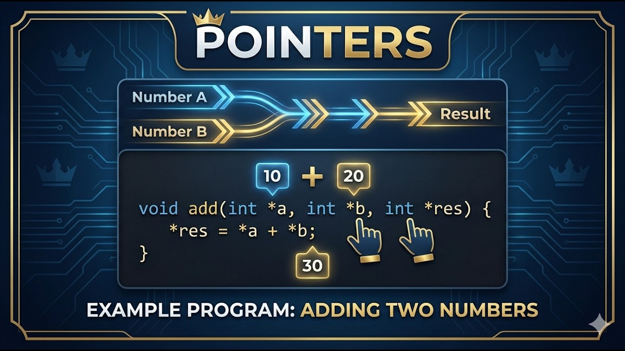 Pointers Example Program 2 | Add Two Numbers Using Pointers | Pointers | C Programming | Madhunandan