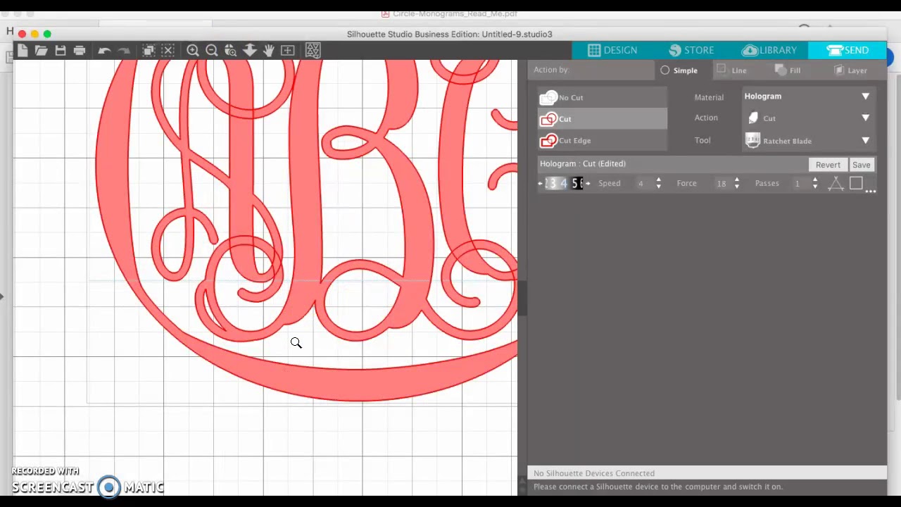 Working with Monograms in Silhouette Studio