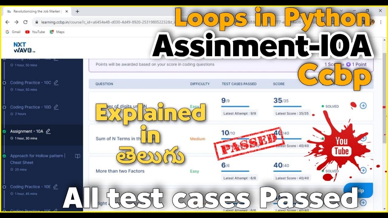 assignment 10A||loops in python||ccbp|Nxtwave assignments..