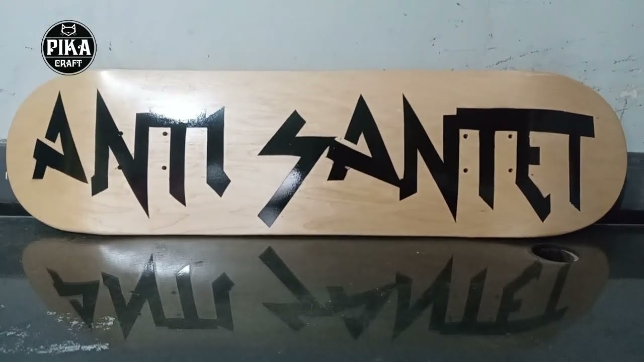 DIY Skateboard Desain :  How to add Text & Graphics wh Spray Paint