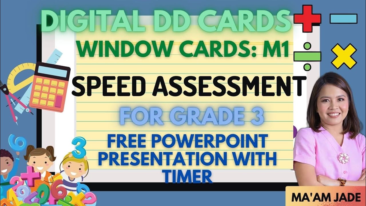 SPEED ASSESSMENT /WINDOW CARD: M1/MULTIPLICATION /FREE POWERPOINT PRESENTATION WITH TIMER/MA'AMJADE