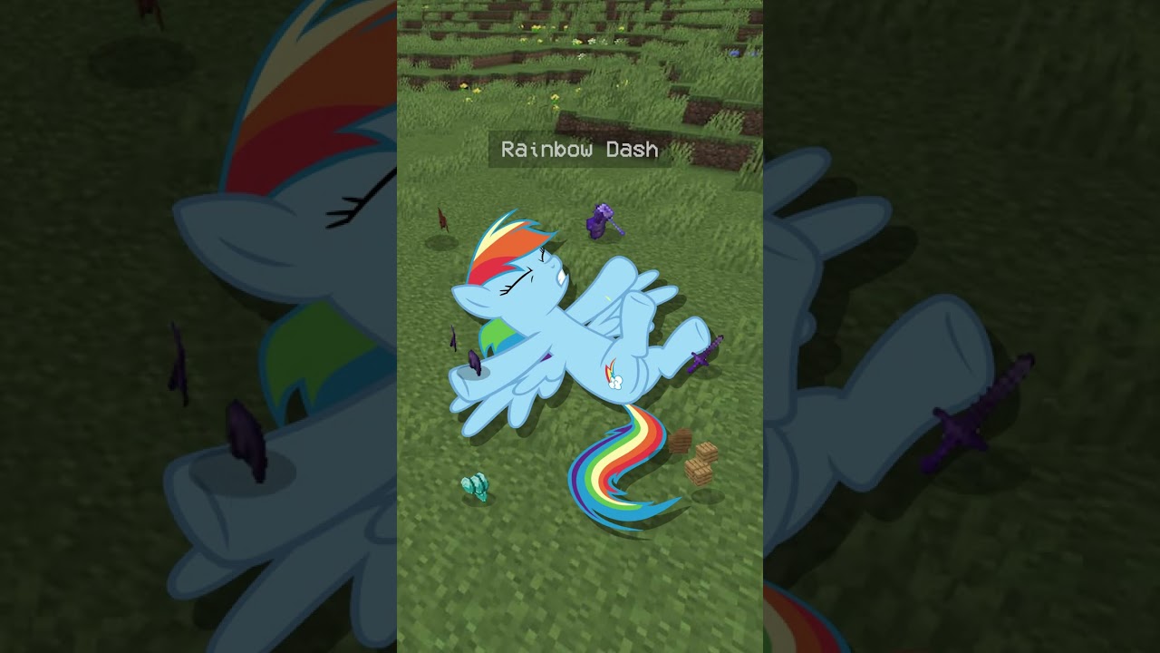 Rainbow Dash but is struck by lightning (Minecraft Trend)