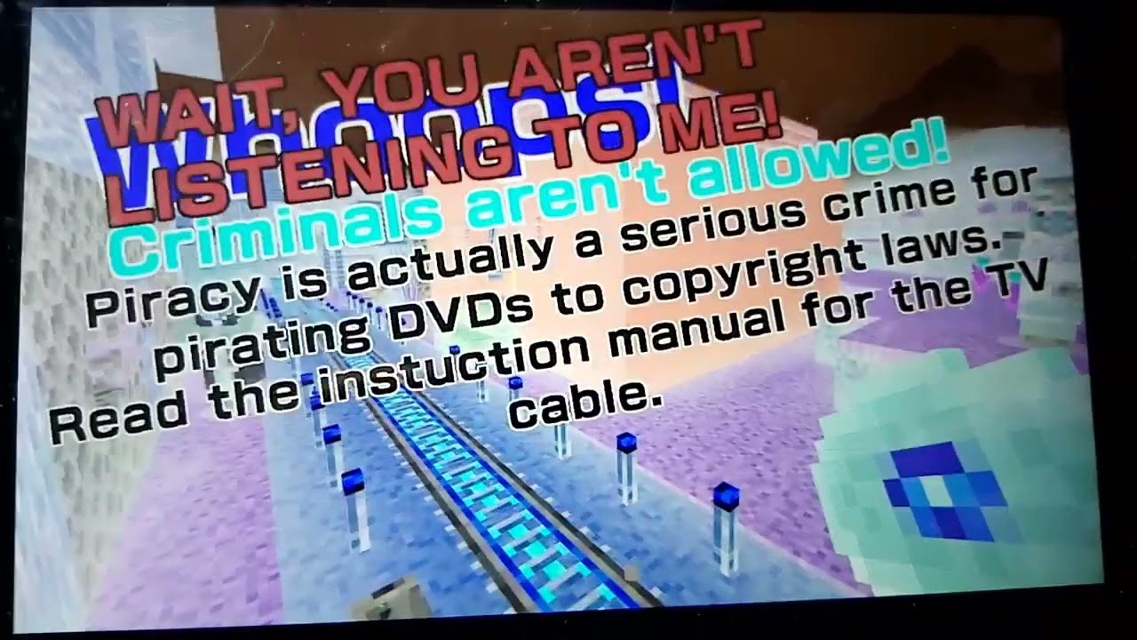 Minecraft DVD Anti-Piracy screen (2015)