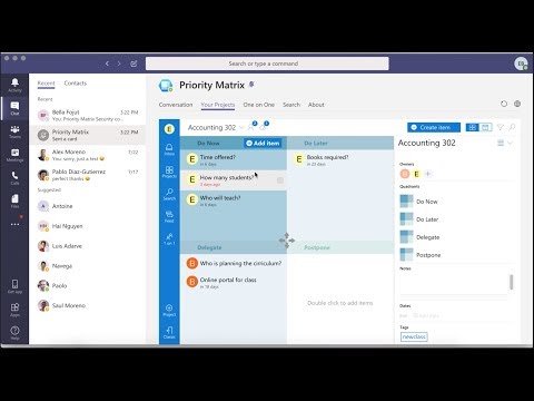 Microsoft Teams Project Management with Priority Matrix