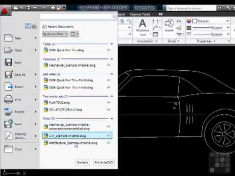 AutoCAD Drawing Area Tutorial -Crosshairs and Mouse