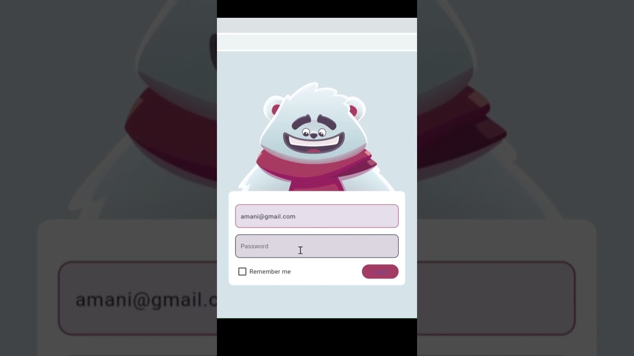 Flutter Animated login screen