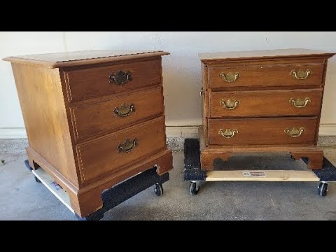 Ethan Allen night stands/ refinishing solid wood night stands