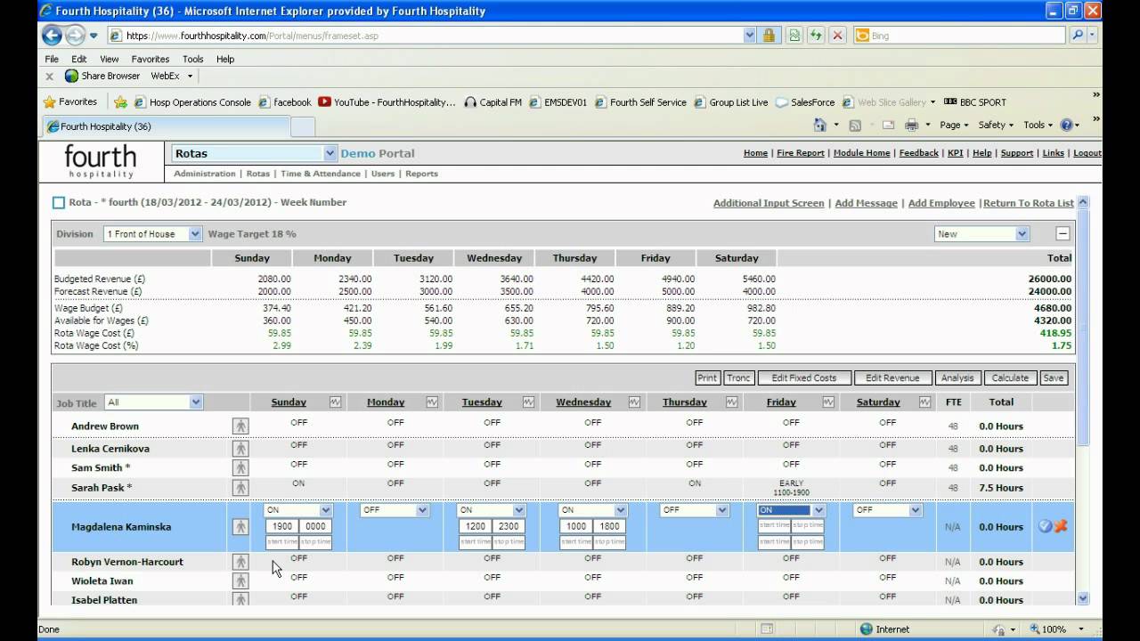 Scheduling your Rota