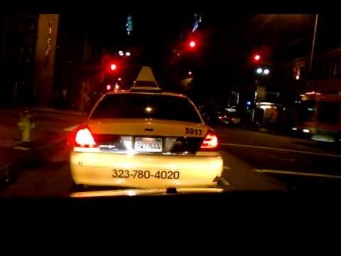 Bandit taxi cab in Downtown LA.