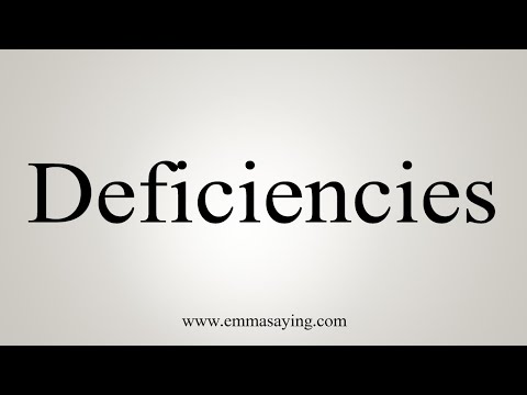 How To Say Deficiencies