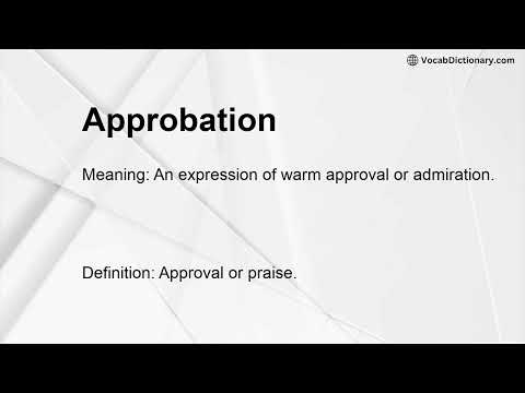 Approbation Meaning