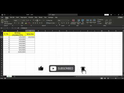 How to Calculate Ageing Days in Excel | As of Today's Date