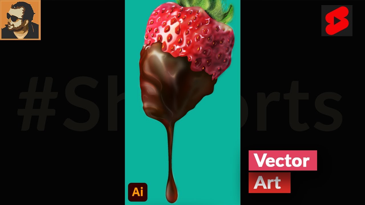 Vector Art | Drawing a Vector Strawberry in Illustrator #shorts #vector #Illustrator