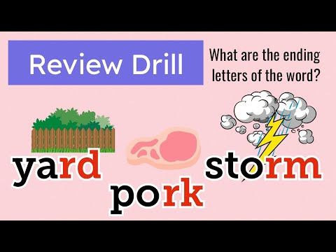 Review Drill - Ending Letters rd, rk, and rm | Kindergarten Reading Lesson
