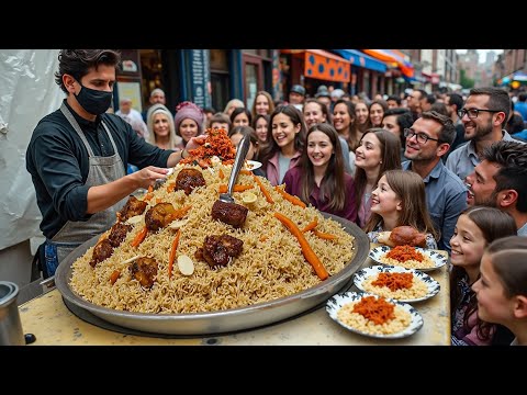 Giant AFGHANI PULAO Making | Traditional Meat & Rice Dish | Famous Peshawari Street Food Recipe