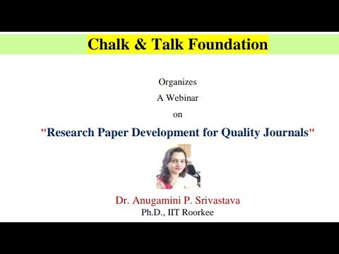 Research Webinar by Dr. Anugamini Priya, Ph.D., IIT Roorkee