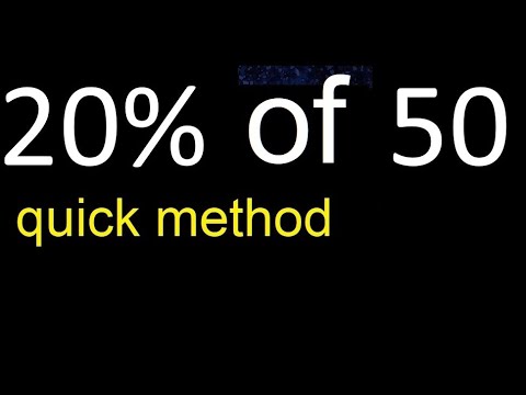 20% de 50 , percentage of a number . 20 percent of 50 . procedure