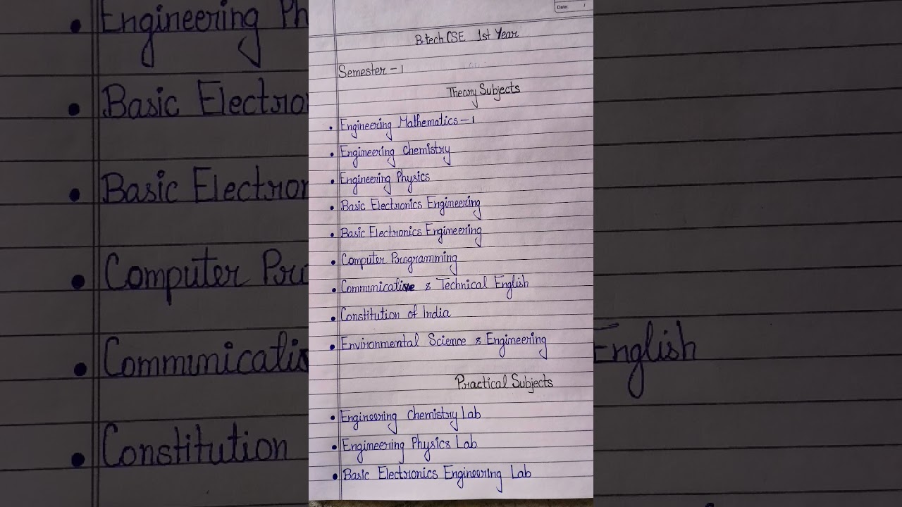 BTech CSE course first year subjects full syllabus 2025 | By Anshika Singh #becht #btech #btechcse