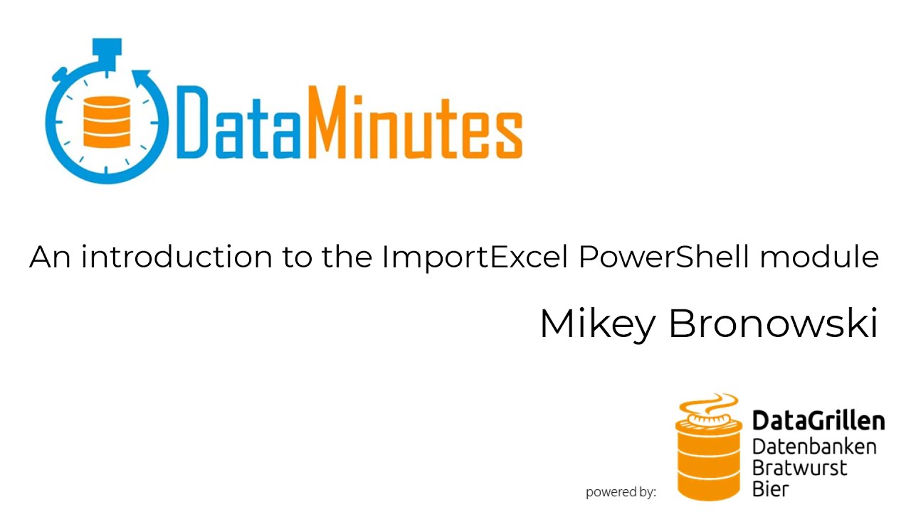 Mikey Bronowski - An introduction to the ImportExcel PowerShell module
