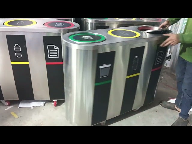 Stainless Steel Dustbin - 4 compartmet steel dustbin Manufacturer from ...