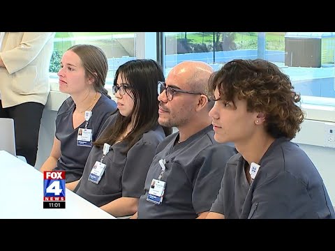 FOX4 | KC Current Soccer Players Visit Saint Luke's Nursing Assistant Trainees