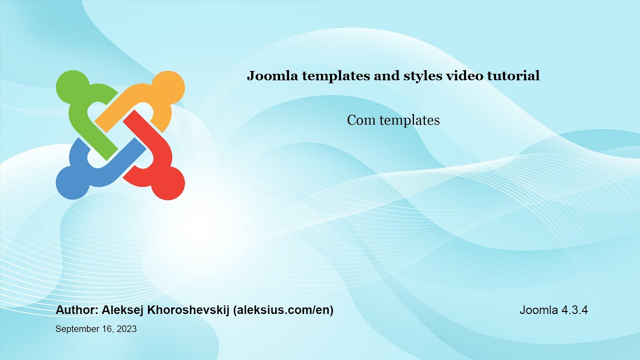 Joomla templates and styles video tutorial