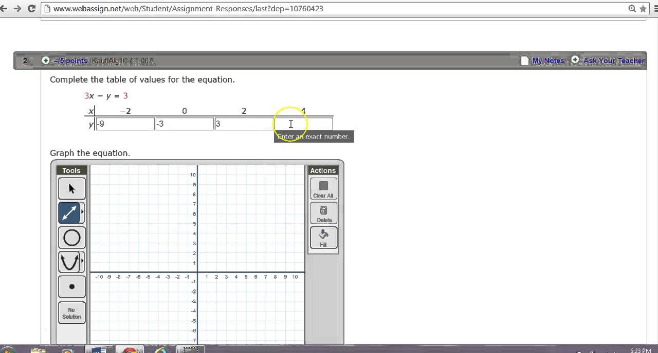 Unit 11: How to Graph Lines in WebAssign