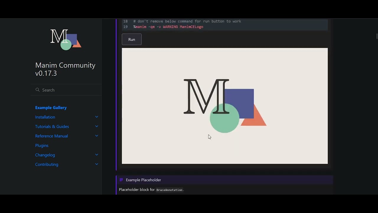 Adding interactive Code Blocks to Manim Documentation — Manim Binder —  Demo Video