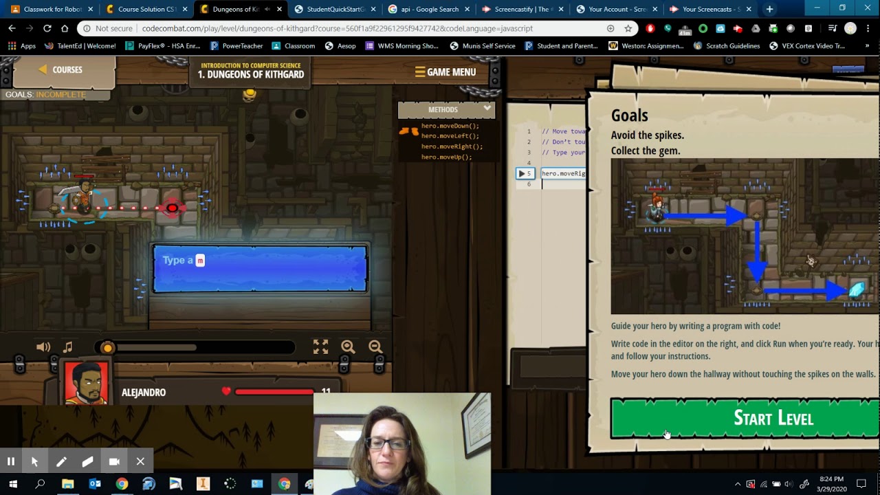 Introduction to Computer Science: Getting Started with CodeCombat! Levels 1-3