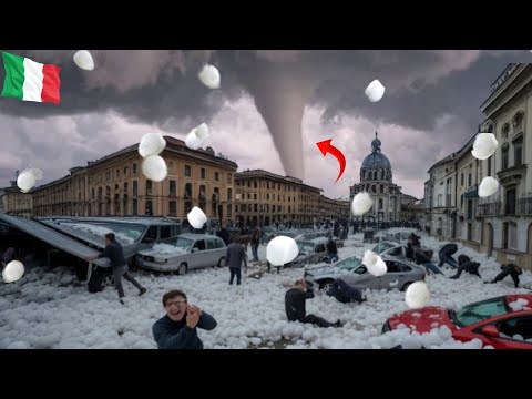Voldsomt vejr ødelægger Italien: Tornado og haglvejr ramte Pinerolo i Torino-provinsen