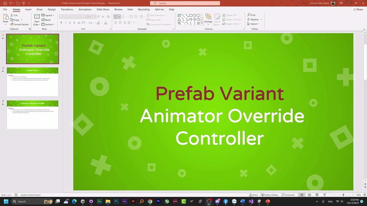Prefab Variant and Animator Override Controller